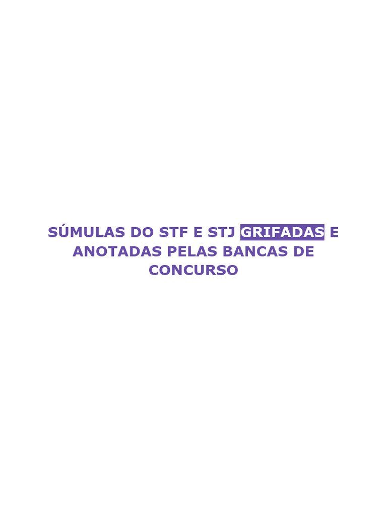 Sumulas Do STF | PDF