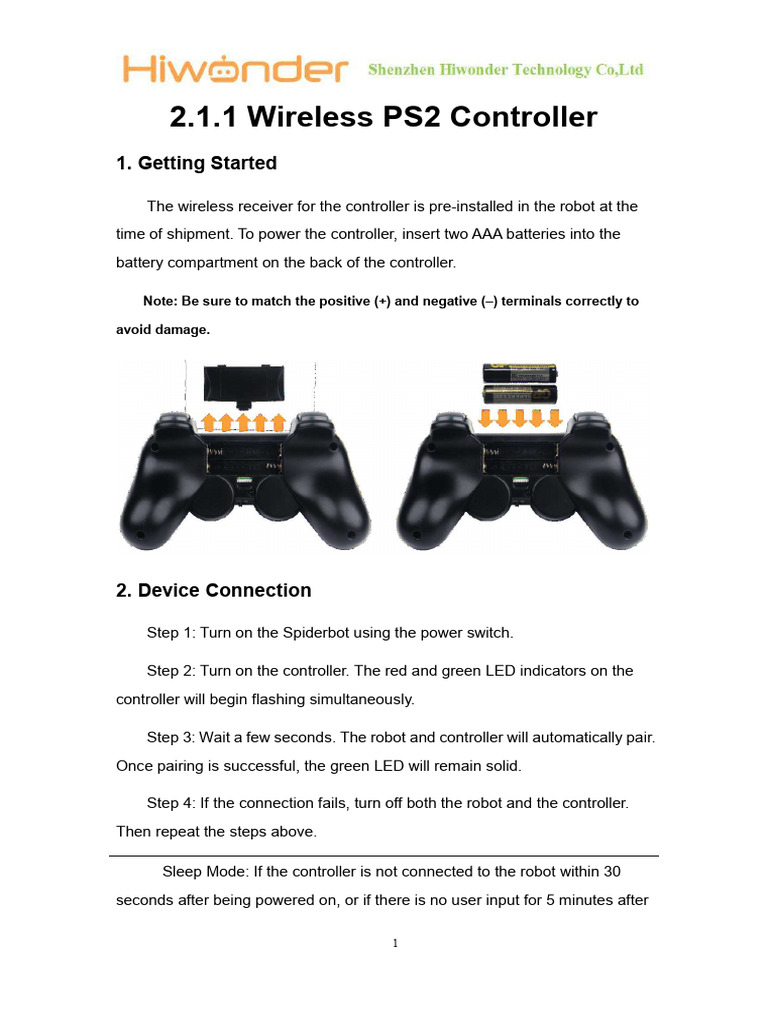 Wireless PS2 Controller Setup Guide | PDF