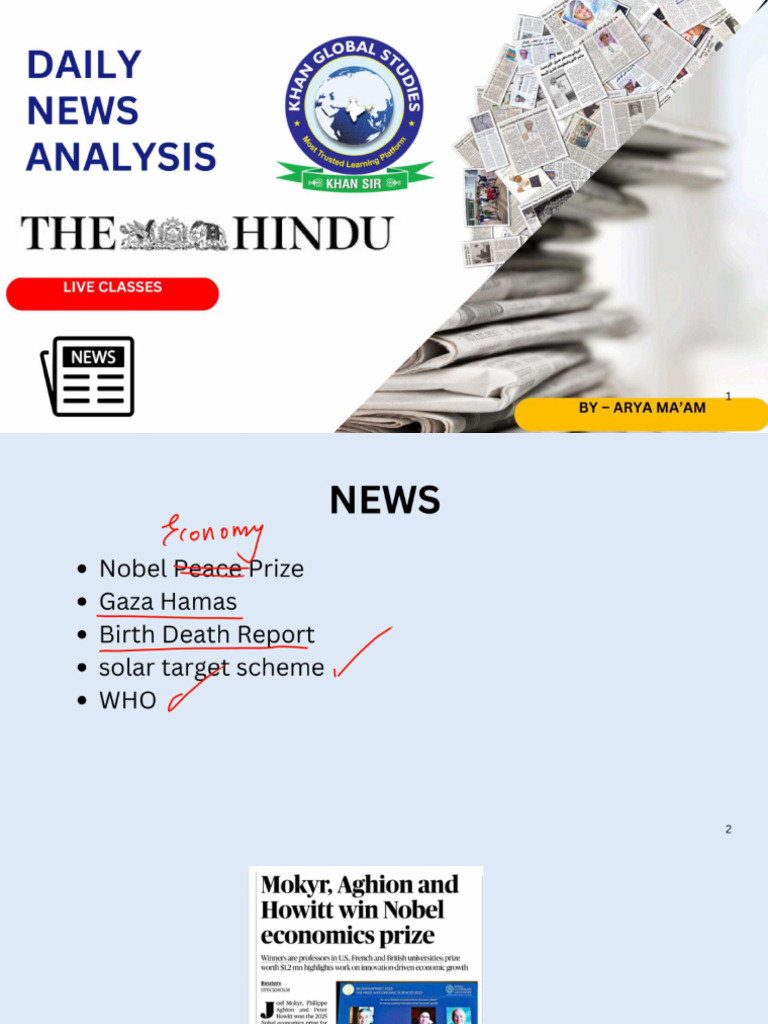 15 October 2025 Newspaper Analysis October Daily Current Affairs | PDF
