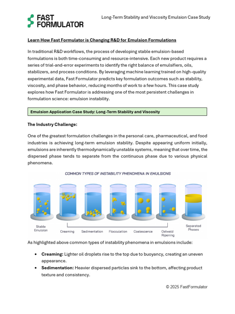 Emulsion Stability Application Note | PDF | Emulsion | Soft Matter