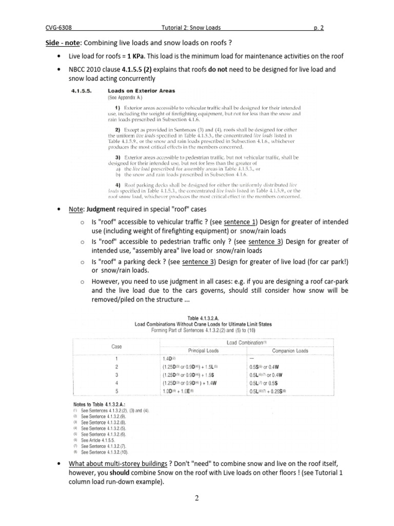Tutorial 2 - Snow Loads PDF | PDF | Roof | Structural Load