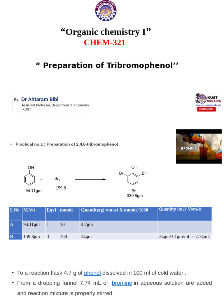 Practical No. 1 Preparation of Tribromophenol | PDF