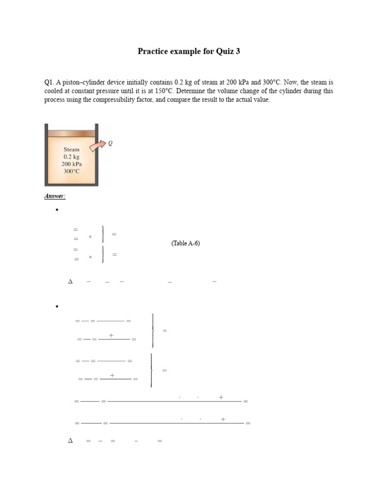 Practice Examples For Quiz 3 | PDF | Pressure | Pascal (Unit)