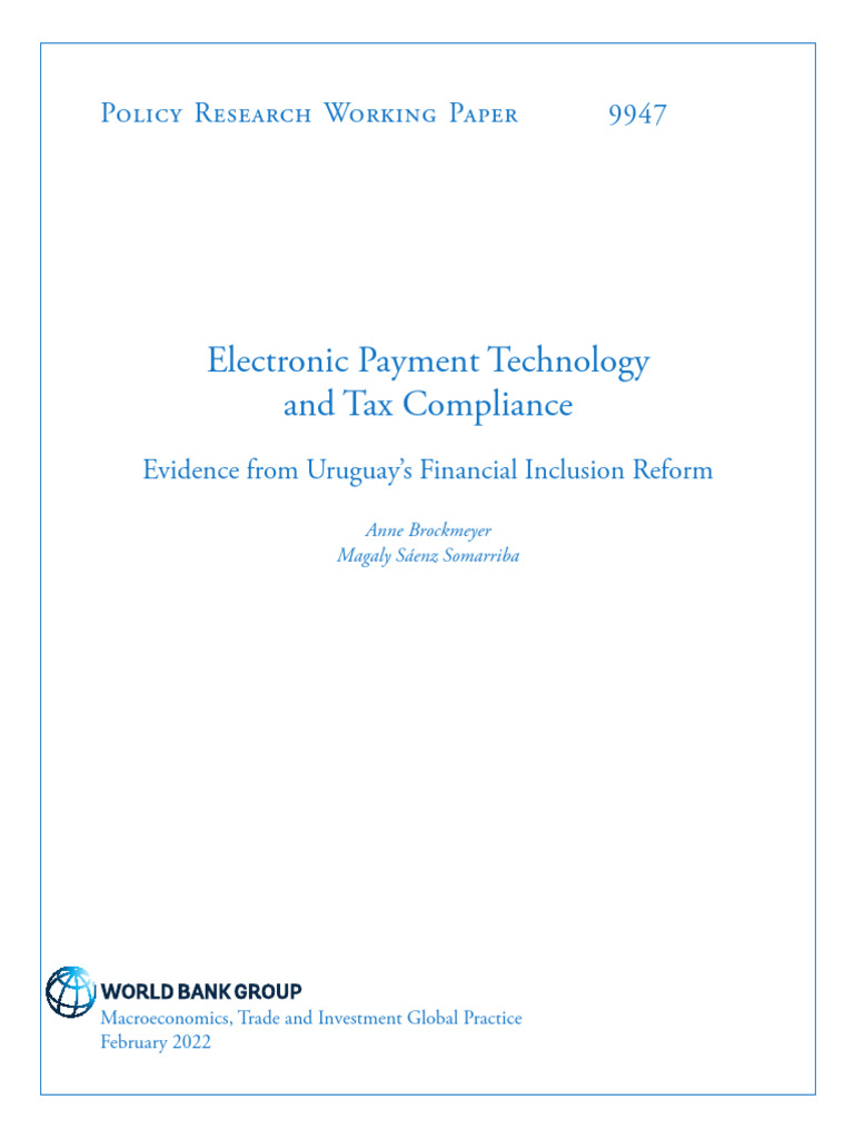 Electronic Payment Technology and Tax Compliance Evidence From Uruguay ...
