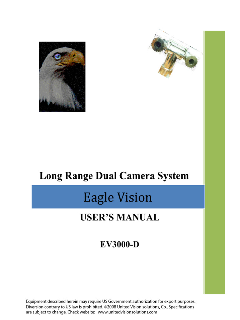 EV3000-D Dual Camera System Manual | PDF | Imaging