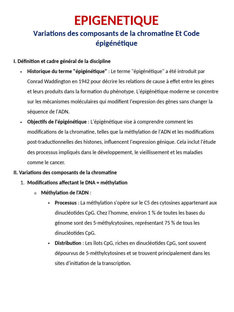 Épigénétique : Modifications et Codes | PDF | Histone | Épigénétique