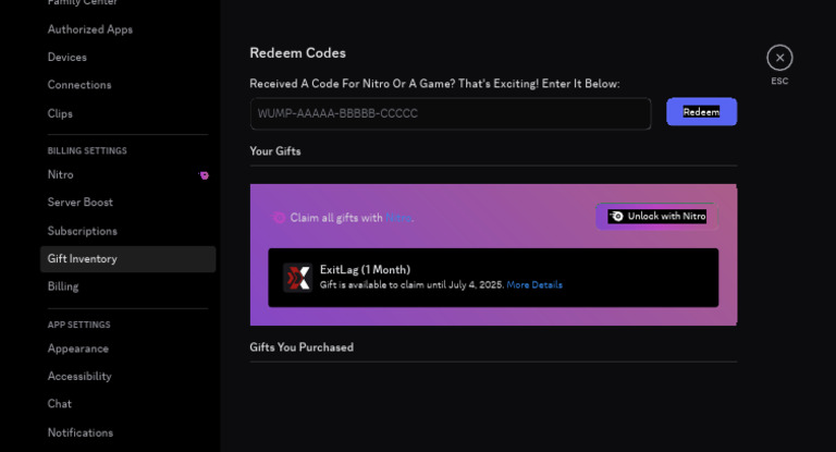 Discord Gift Inventory User Settings | PDF