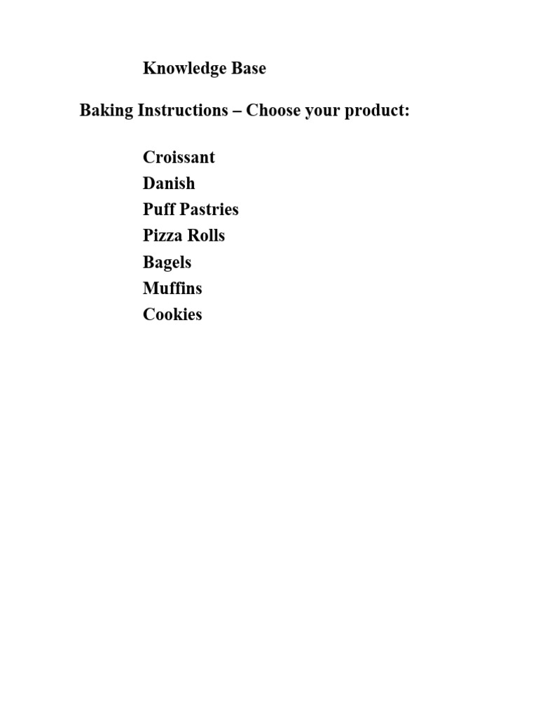 Baking Instructions for Various Dough Products | PDF | Muffin | Baking