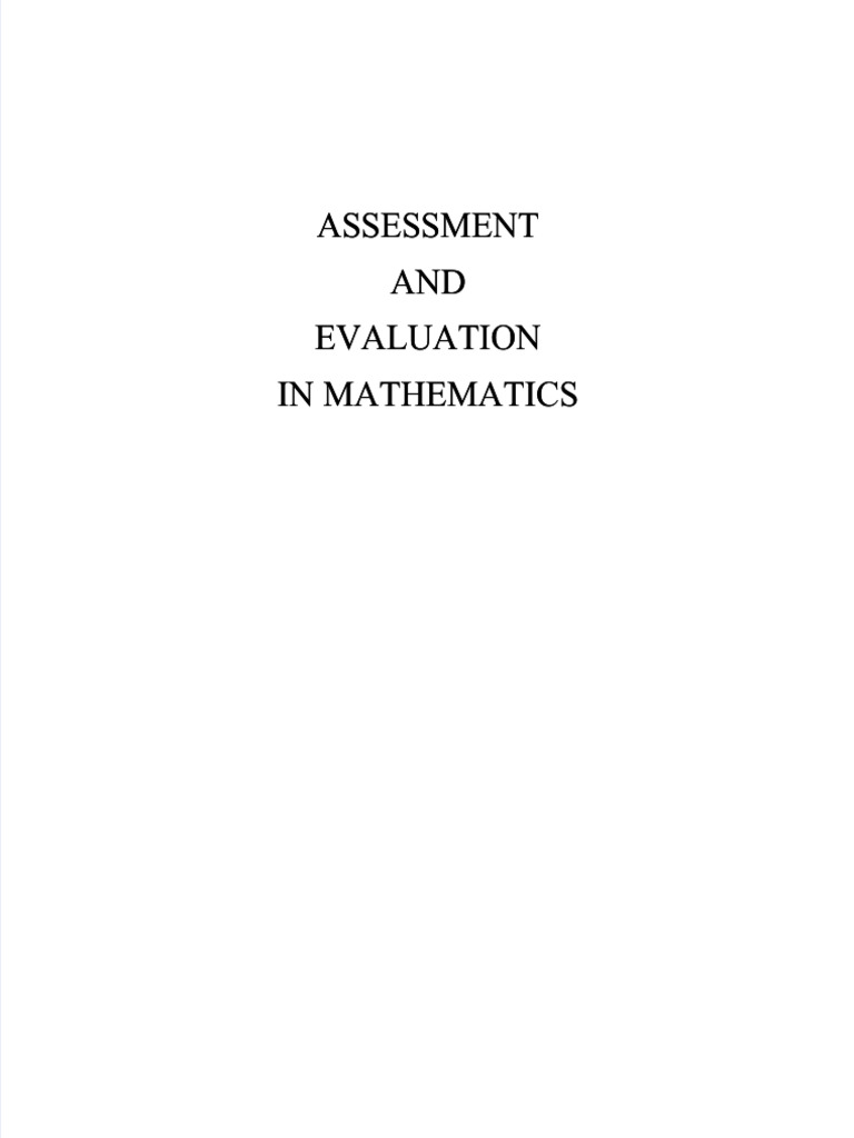 PDF Assessment and Evaluation in Mathematics - Compress | PDF ...