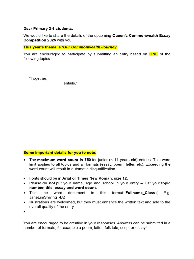 Queen's Commonwealth Essay 2025 Guide | PDF | Chess Theory | Chess