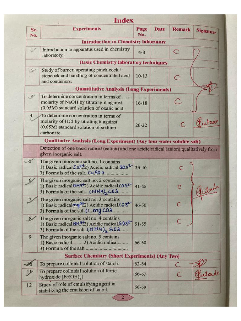 Chemistry Class 11th Practical Book 2023-24 | PDF