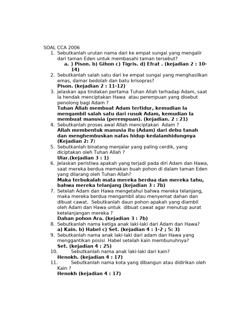 Soal Cca 2006 | PDF