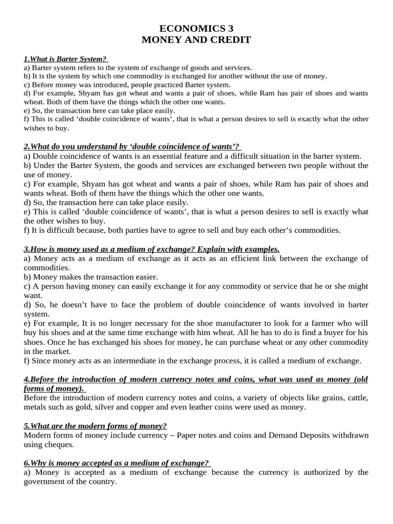 Understanding Money and Credit Systems | PDF | Loans | Money