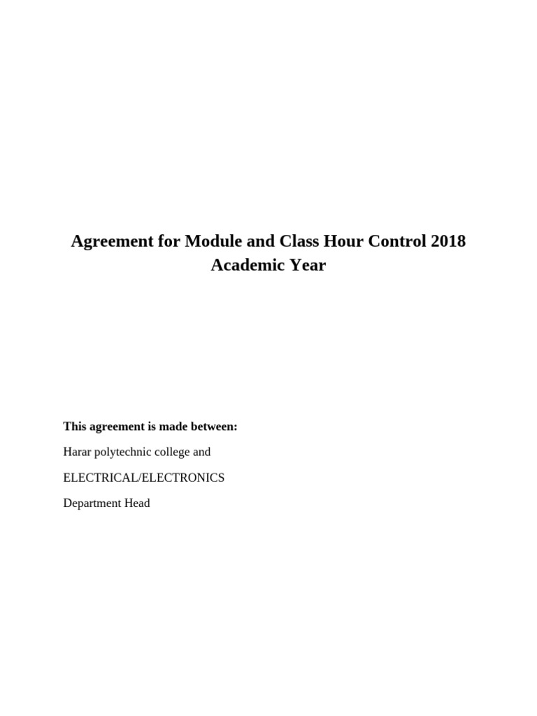 Agreement For Module and Class Elec | PDF | Electrical Wiring ...