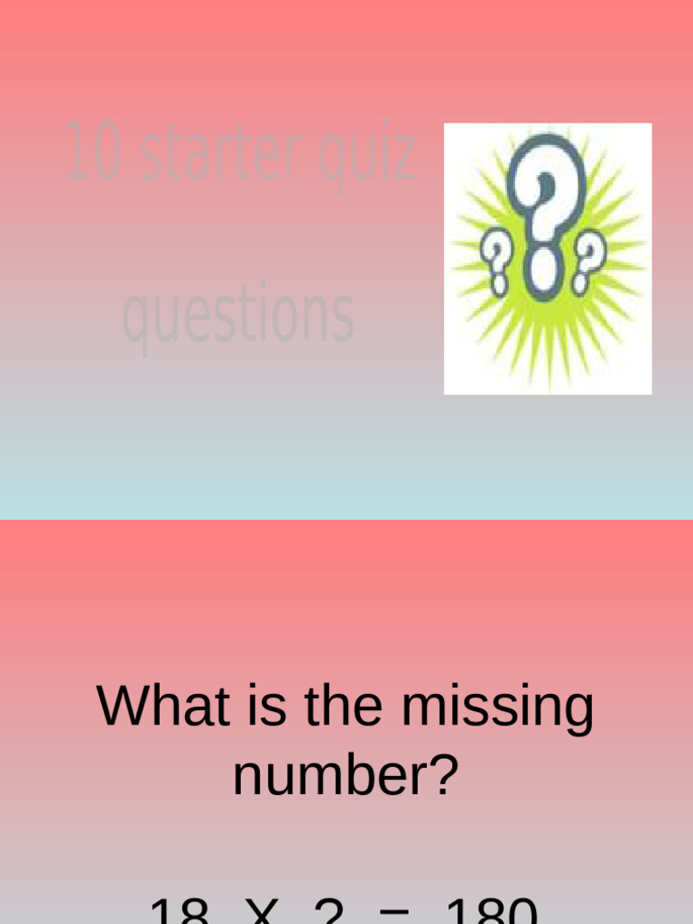 Maths Starter Quiz | PDF