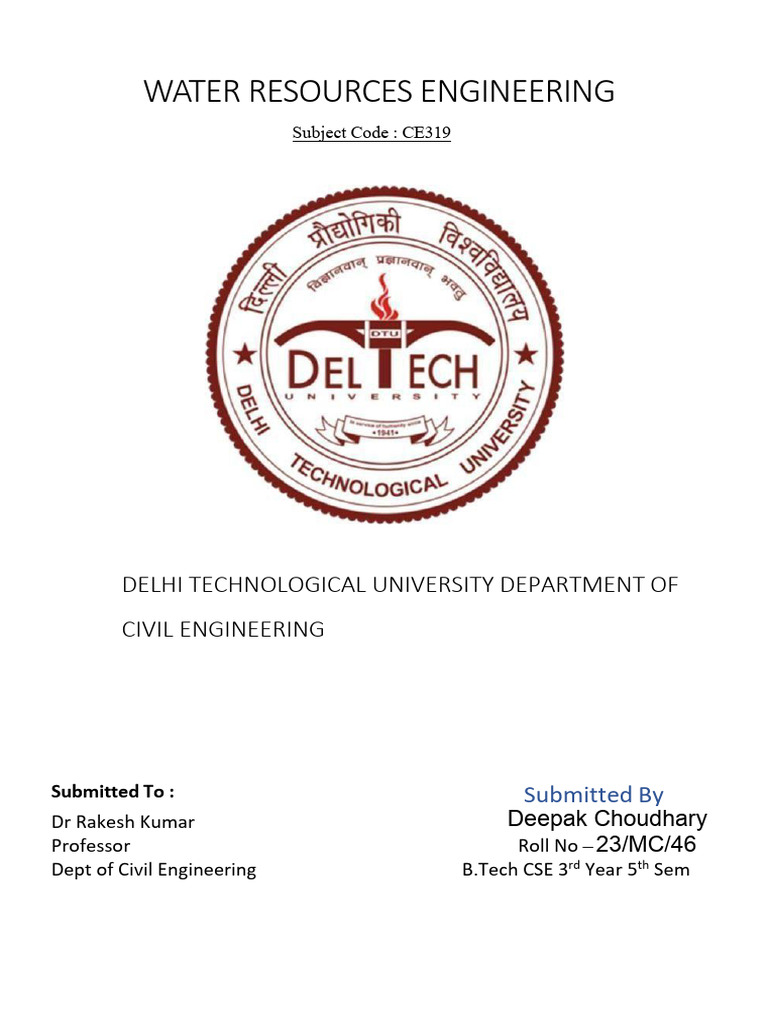 Water Resources Engineering | PDF