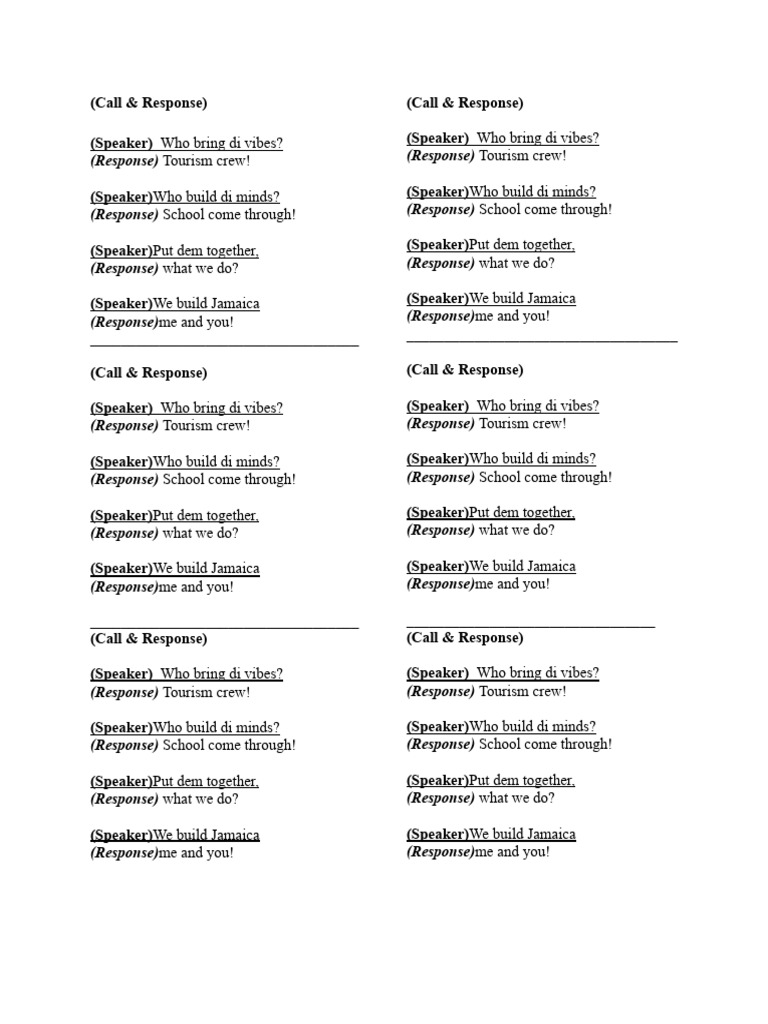 Call & Response | PDF