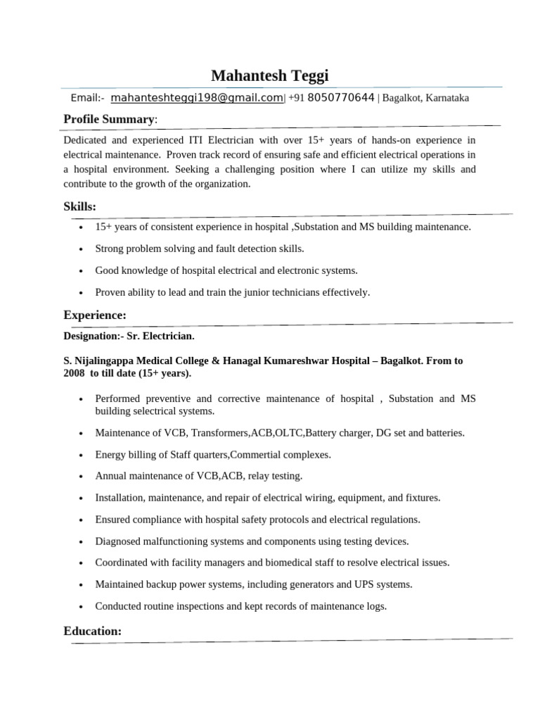 Resume Mahantesh | PDF