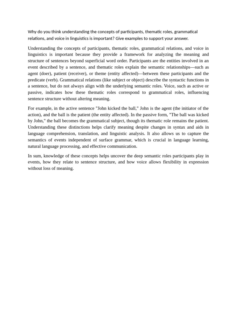 Why Do You Think Understanding The Concepts of Participants | PDF