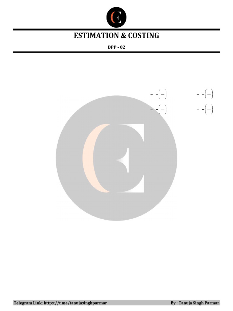 Dpp-02 - Estimation & Costing | PDF | Depreciation | Life Annuity