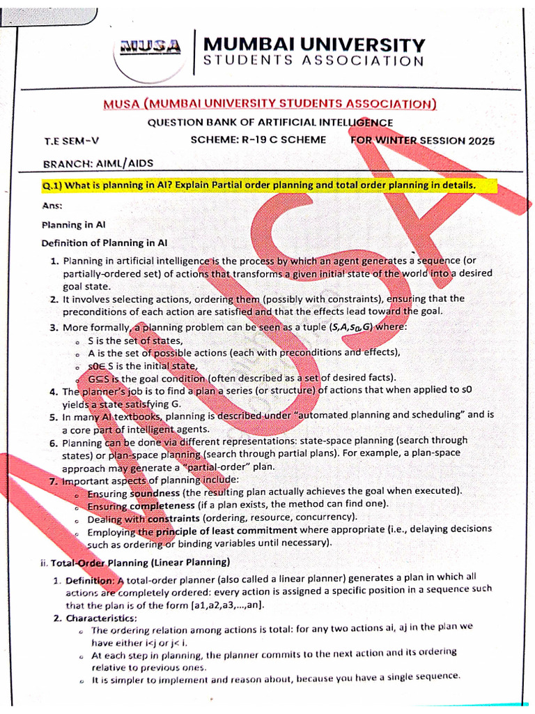 Ai Musa Qb Solution | PDF