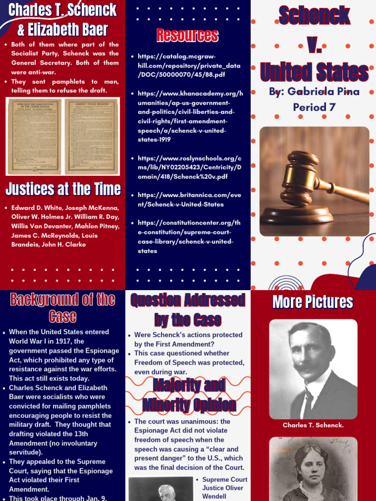 Schenck v. United States | PDF | American Government | Politics Of The ...
