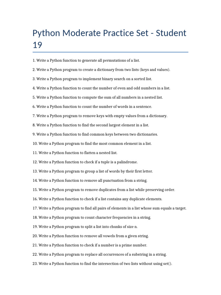 Student 19 Practice Set | PDF