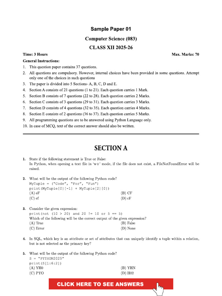 12th Cs Full Portion Qp#22 (Practice) | PDF