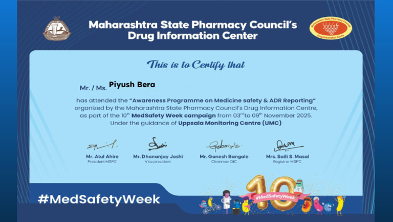 Certificate For Piyush Bera For | PDF