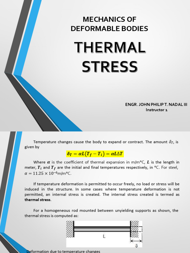 Topic 5 Thermal Stress Rev01 | PDF | Deformation (Engineering) | Stress (Mechanics)