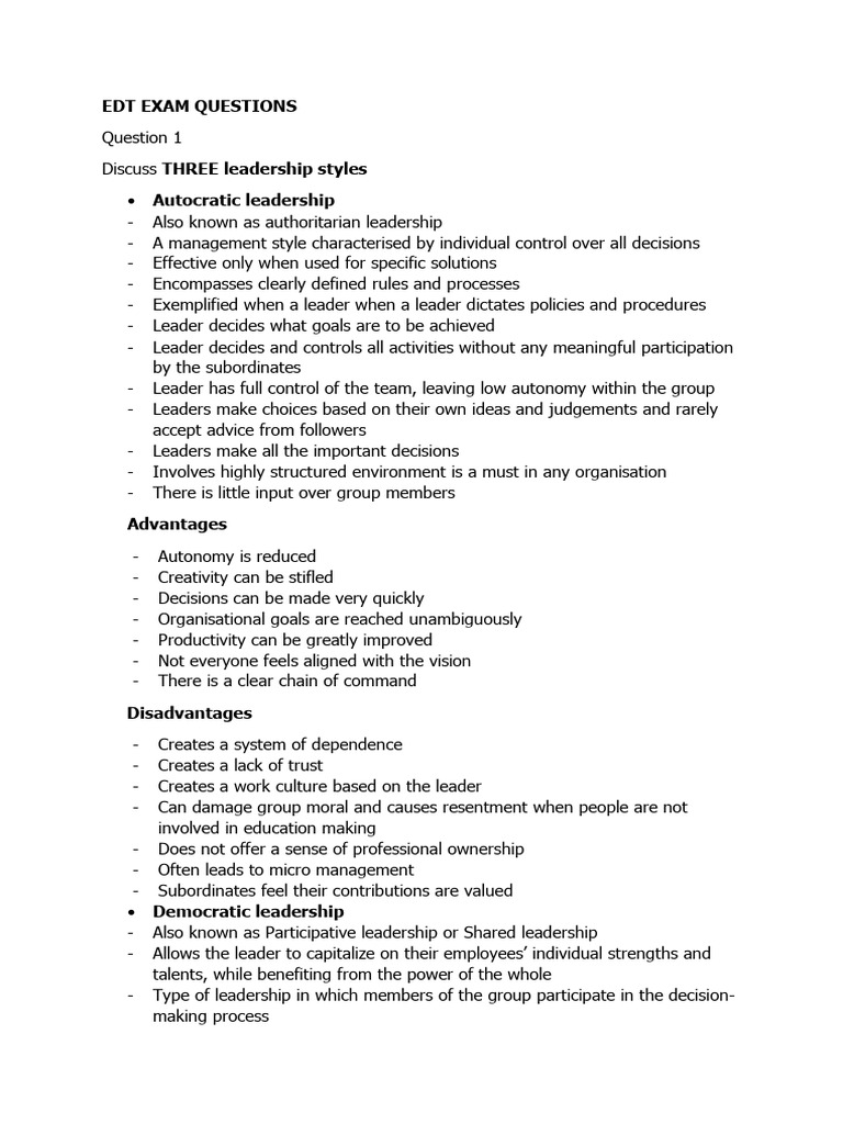 EDT Exam Prep (scope)_241128_161914 | PDF | Self Actualization ...