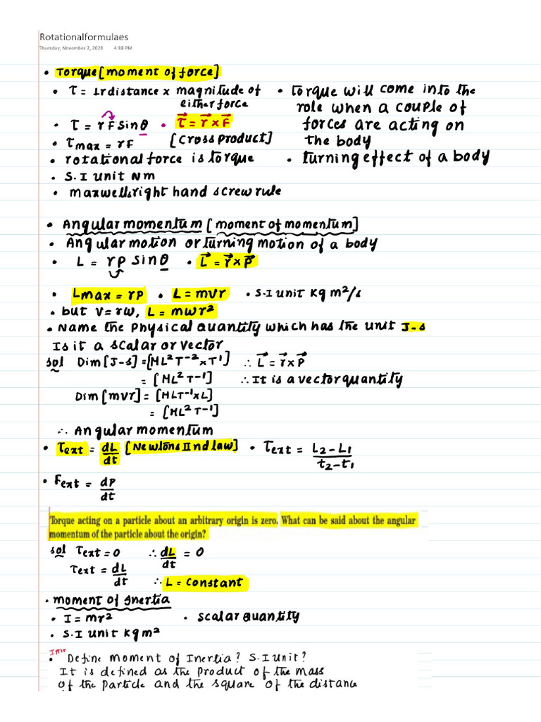 Rotation Formula Es | PDF