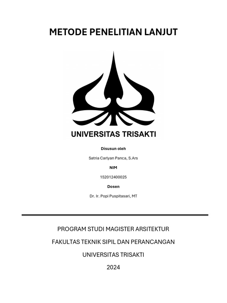 Metode Penelitian Lanjut - Tugas 1 | PDF