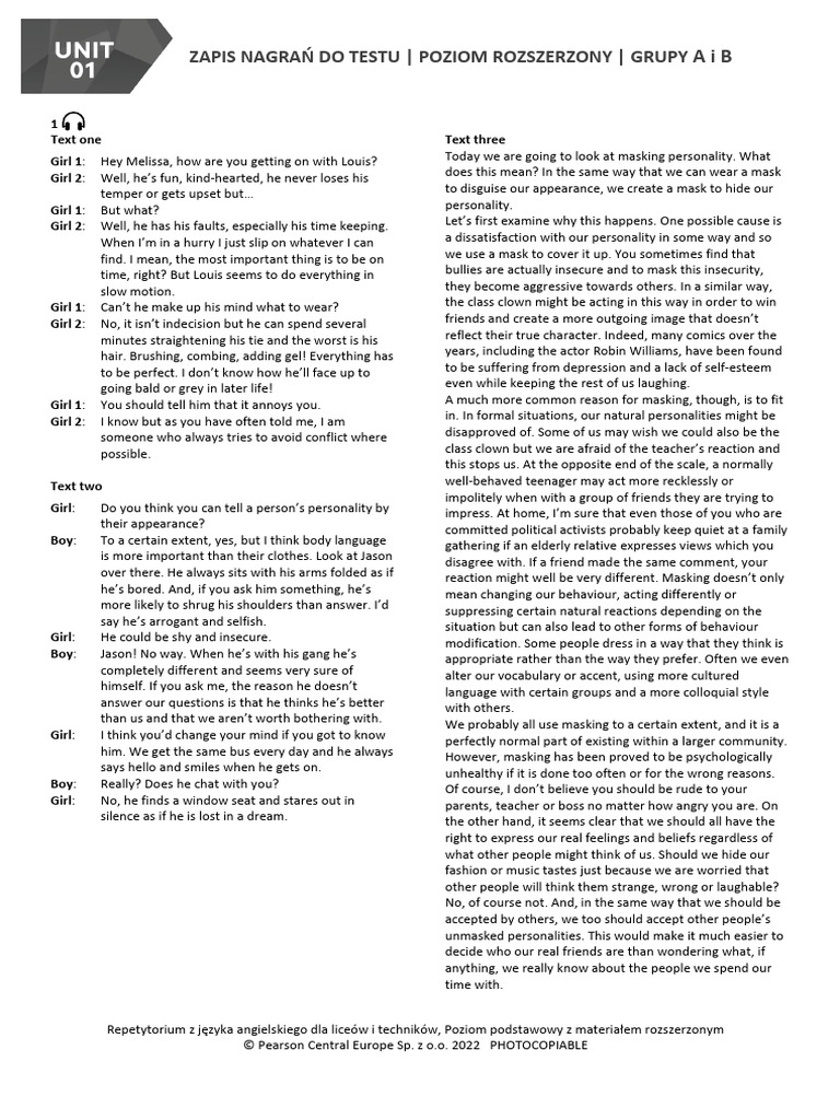 RepetMat U01 Test Audioscript Rozsz A B | PDF