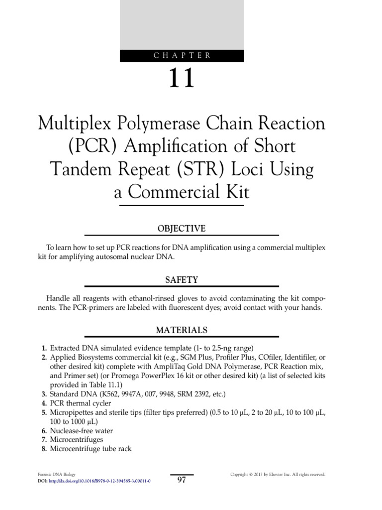Chapter 11 Multiplex Polymerase Chain Reaction PCR Amplif 2013 Forensic ...