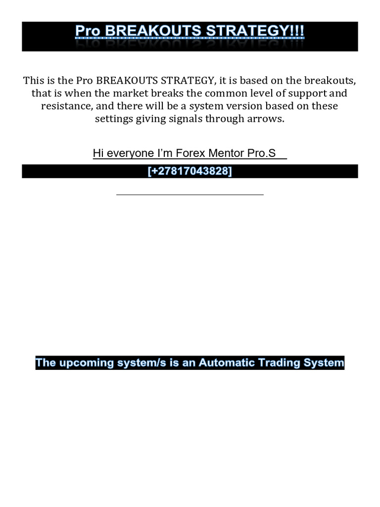 Pro Breakouts Strategy for Forex Trading | PDF