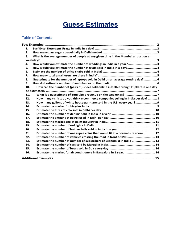 Guess Estimates Compilation | PDF | Airport | Traffic Light
