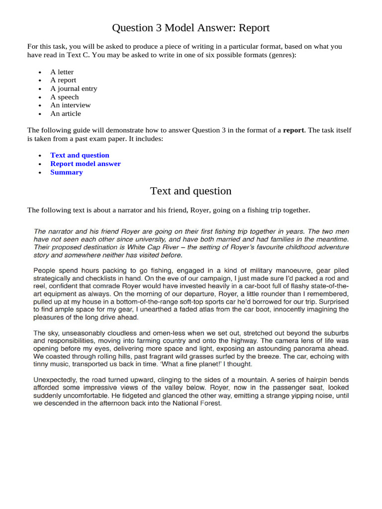 Question 3 Model Answer - p1 - Report Writing | PDF