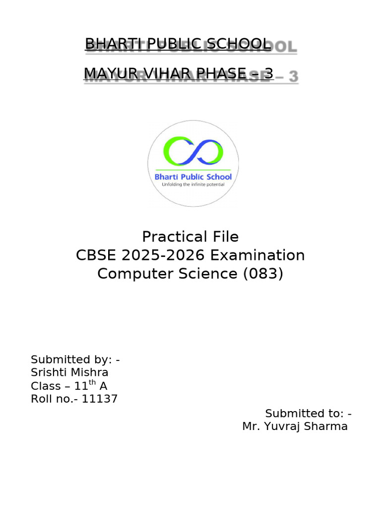 CS Practical File (3) Pp | PDF | Area | String (Computer Science)