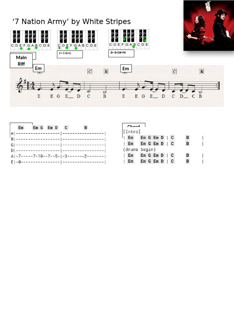 "7 Nation Army Chord Progression" | PDF