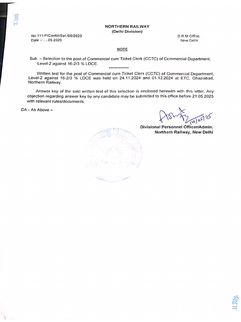 1747735504789-Answer Key CCTC Ldce Selection | PDF