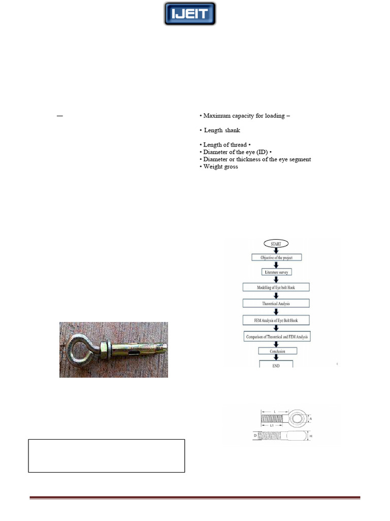 Designing and Analysis of Lifting Eye Bolt for Various Geometry | PDF ...