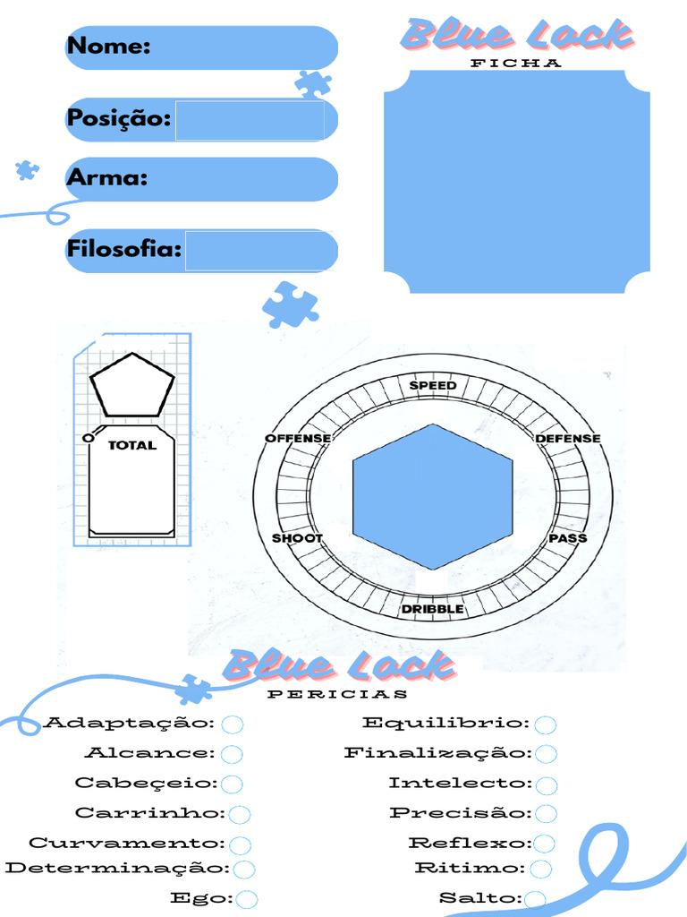 Ficha de Personagem Blue Lock | PDF