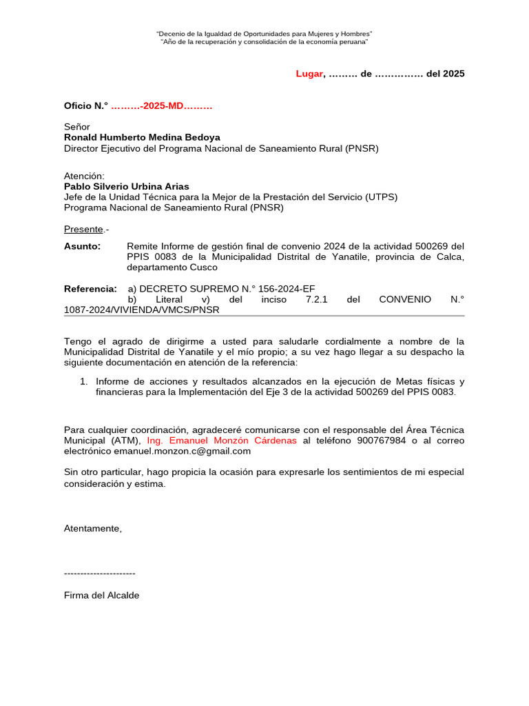Informe de Gestión del PNSR 2024 | PDF