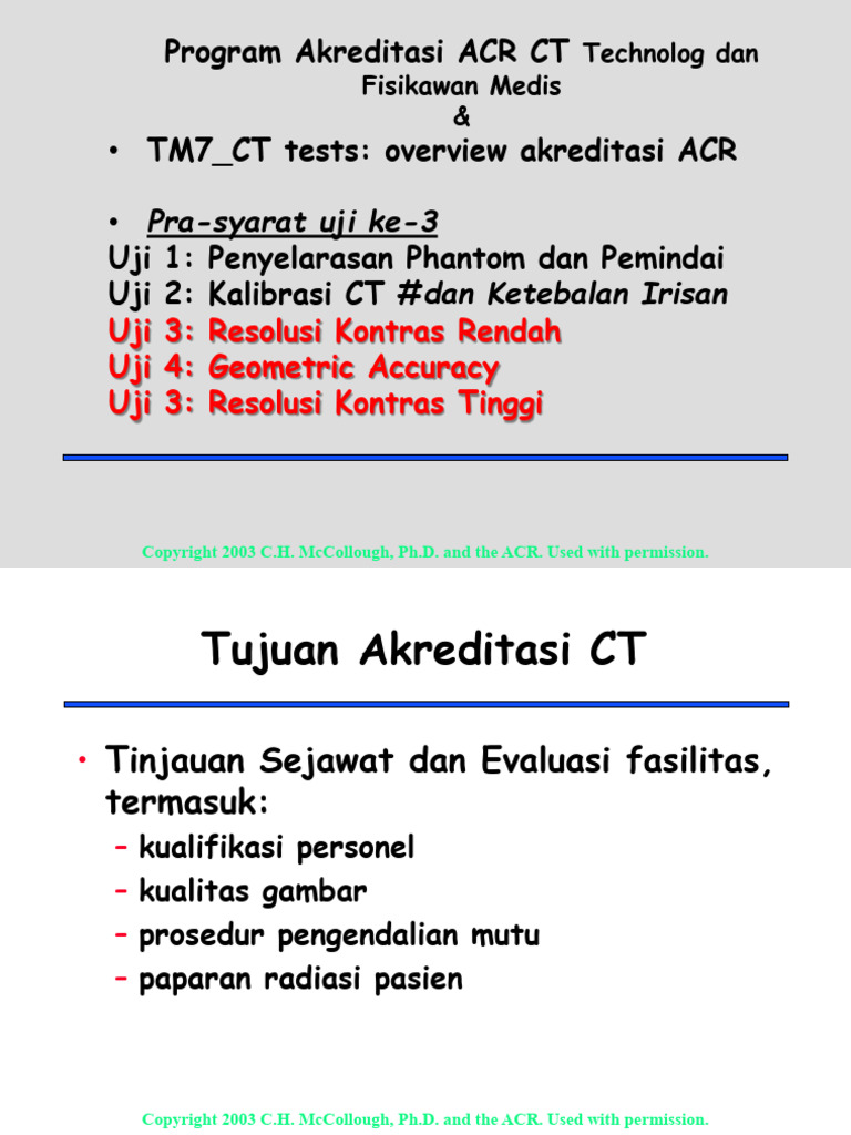 Akreditasi ACR untuk Teknologi CT | PDF