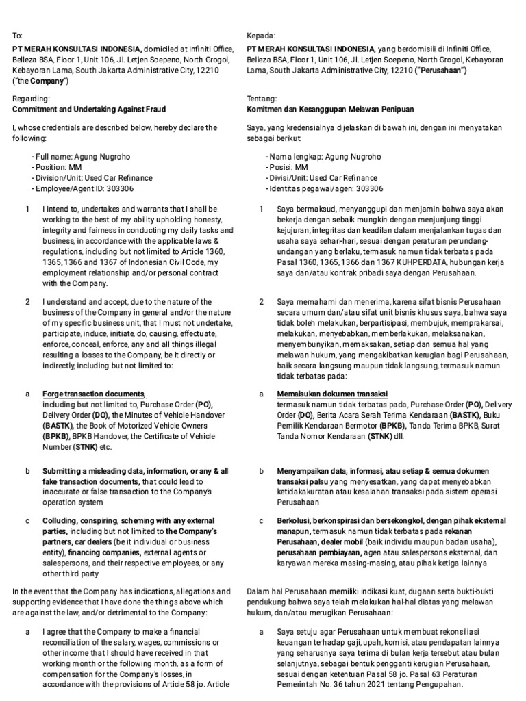 Dokumen CV Contoh Update | PDF