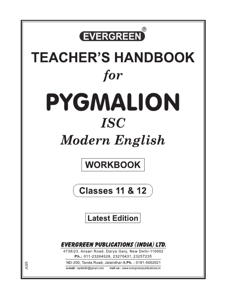 Pygmalion Isc Modern English Workbook 11 & 12 11 | PDF