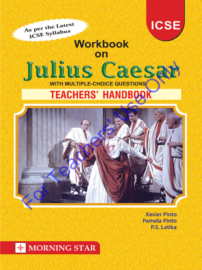 Teachers' Workbook: Julius Caesar ICSE | PDF | Julius Caesar | Mark Antony