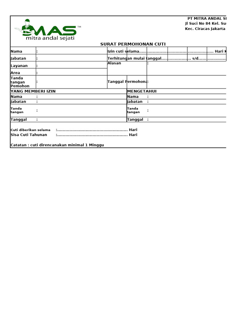 Form - Cuti | PDF
