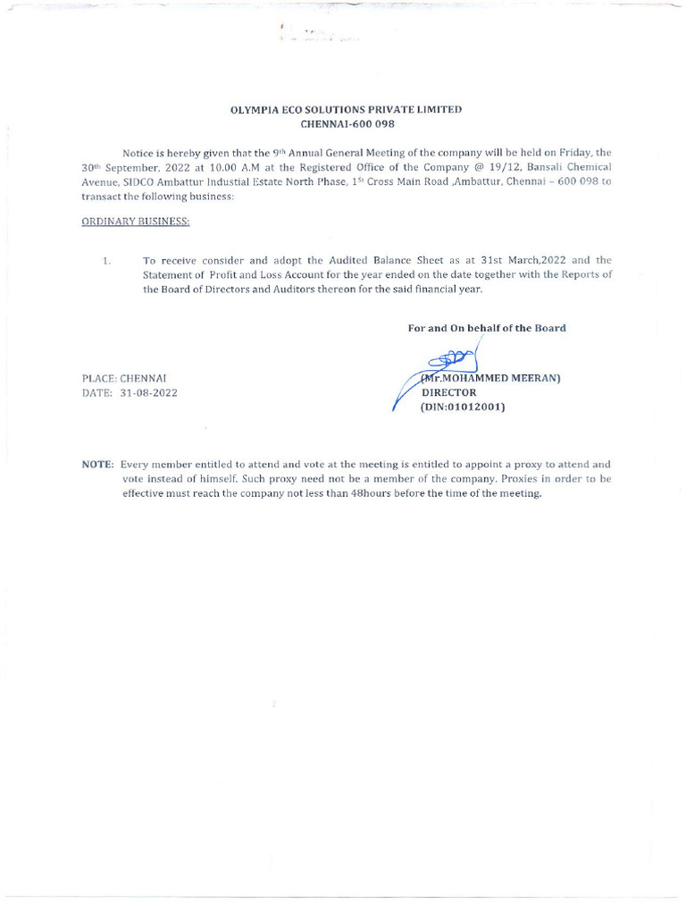 Olympia - Balance Sheet - 2021-2022 | PDF